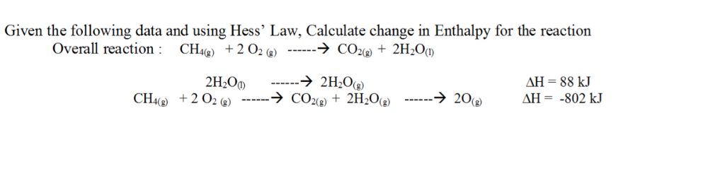 Solved Given the following data and using Hess' Law, | Chegg.com