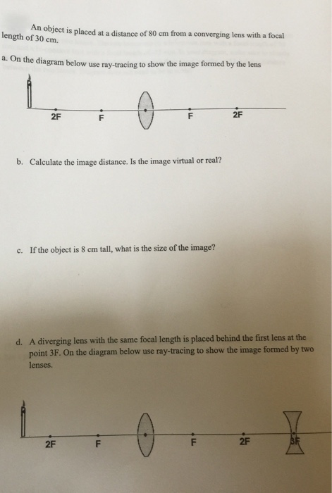 Solved An object is placed at a distance of 80 cm from a | Chegg.com