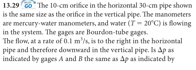 The 10-cm orifice in the horizontal 30-cm pipe shown | Chegg.com