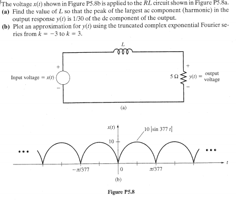 Solved The voltage x(t) shown in Figure P5.8b is applied to | Chegg.com