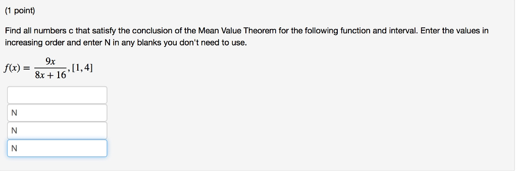 Solved Find all numbers c that satisfy the conclusion of the | Chegg.com