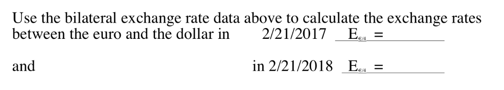 2. Trade weighted exchange rate Use the bilateral | Chegg.com