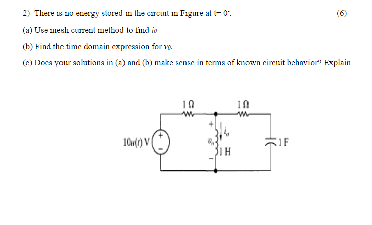 Solved There is no energy stored in the circuit in Figure at | Chegg.com