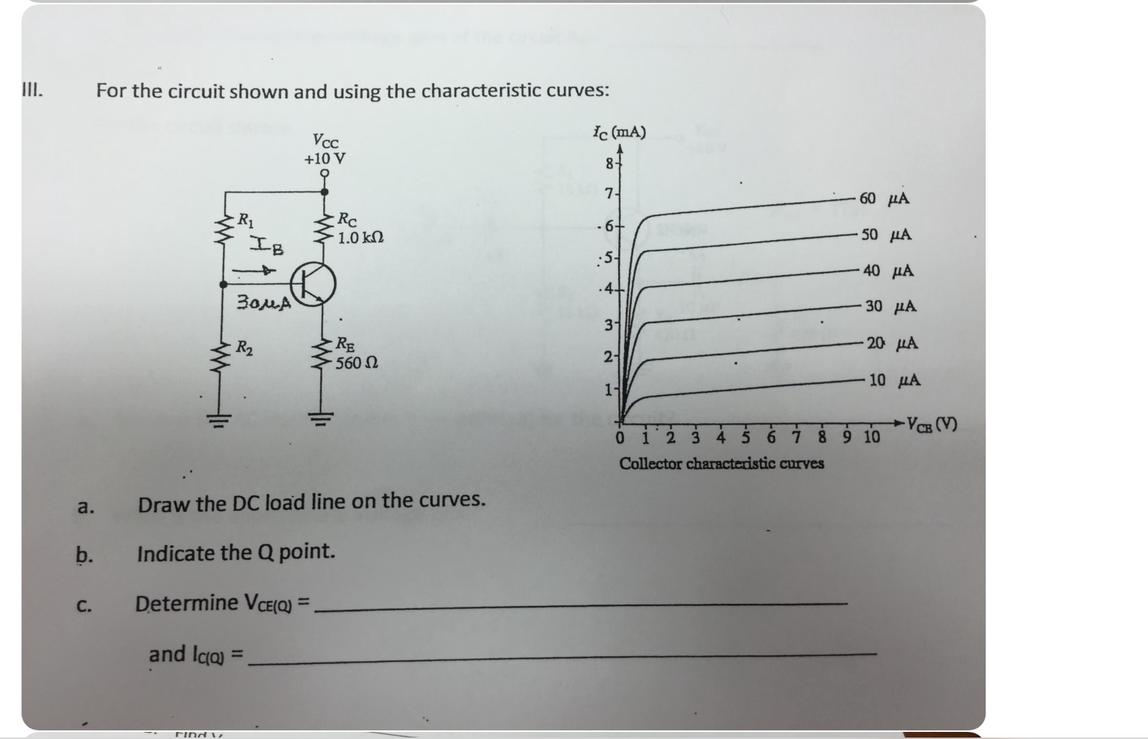 Solved For the circuit shown and using the characteristic | Chegg.com