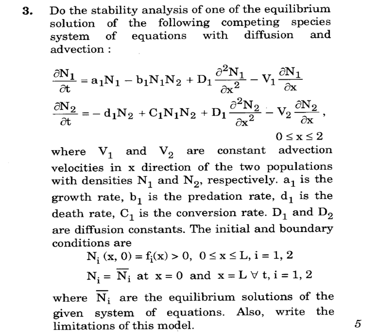 Solved Do the stability analysis of one of the equilibrium | Chegg.com