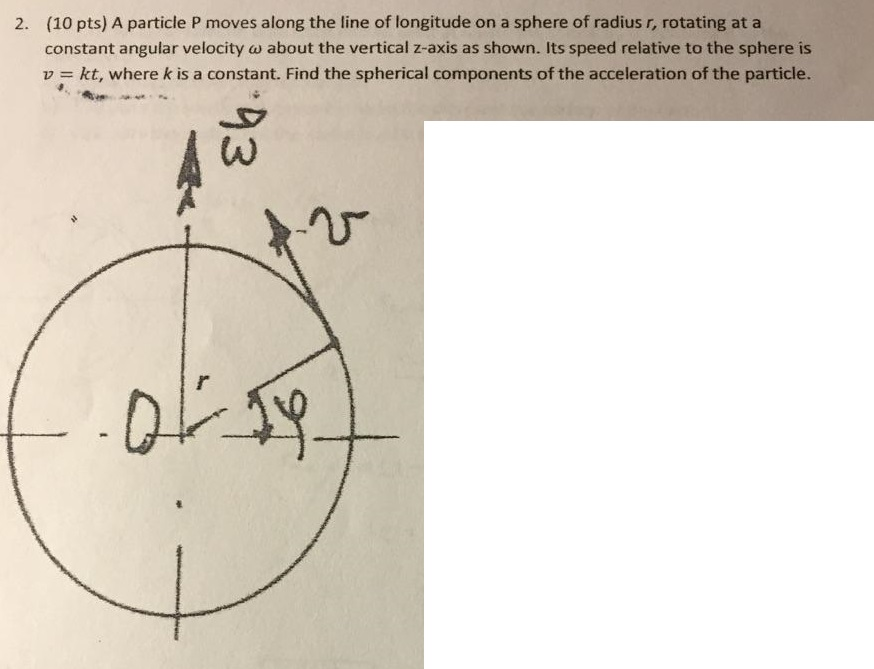 Solved A particle P moves along the line of longitude on a | Chegg.com