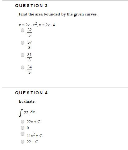 Solved Find the area bounded by the given curves. V = 2x - | Chegg.com