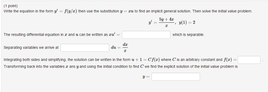 Solved In this problem we consider an equation in | Chegg.com