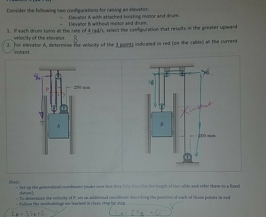 Solved Consider the following two configurations for raising | Chegg.com