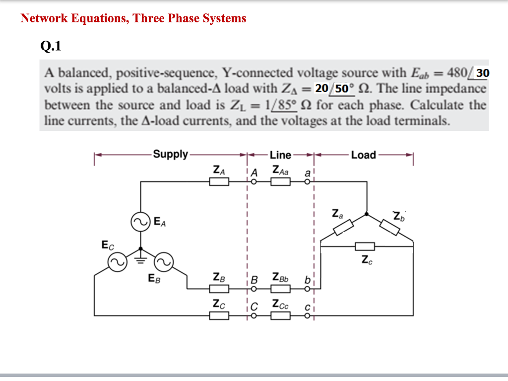 Solved A balanced, positive-sequence, Y-connected voltage | Chegg.com