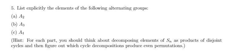 Solved List explicitly the elements of the following | Chegg.com