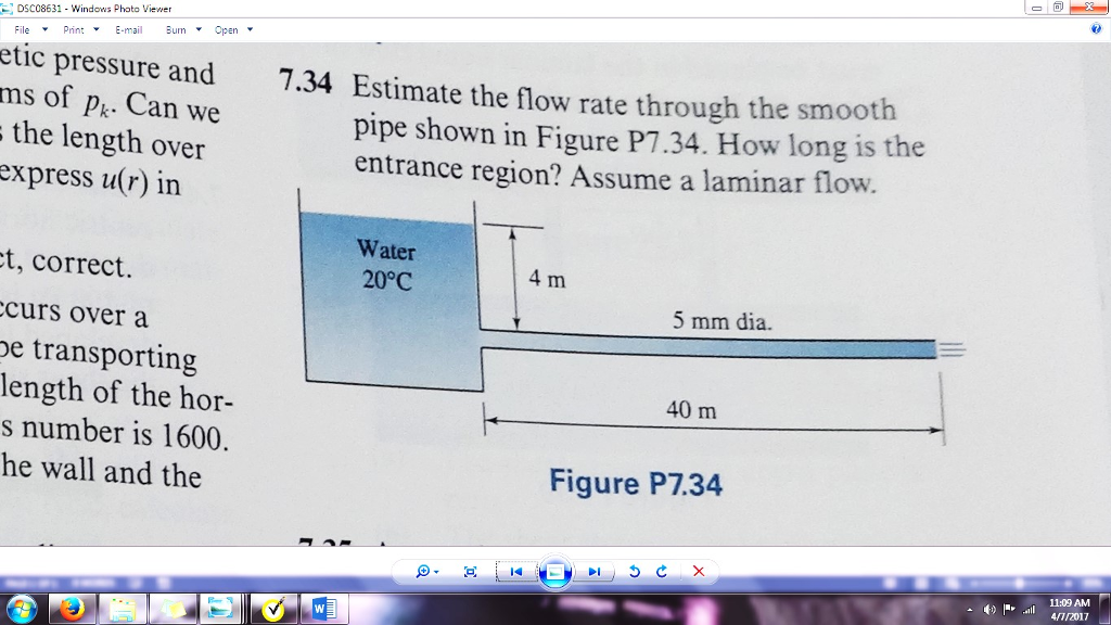 Solved Estimate the flow rate through the smooth pipe shown | Chegg.com