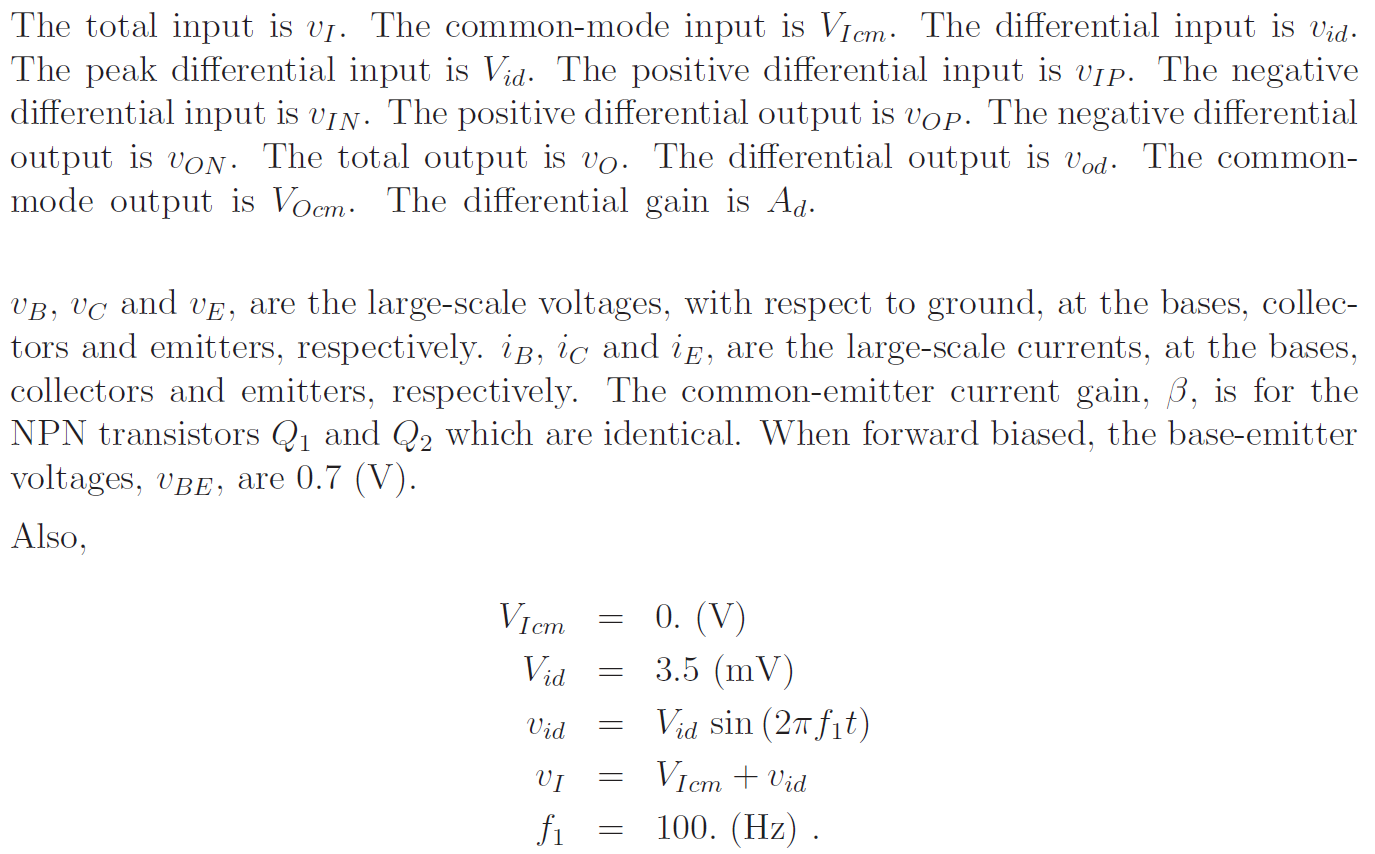 Solved BJT Differential Amplifier Question: | Chegg.com Solved BJT Differential Amplifier Question: | Chegg.com