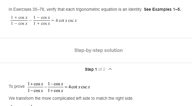Solved In Exercises 35-78, verity that each trigonometric | Chegg.com