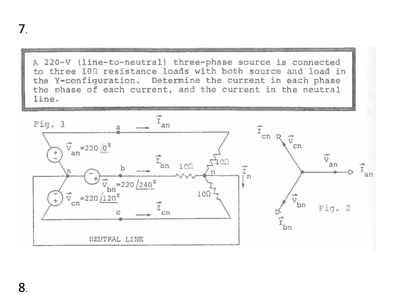 Solved A 220-V (line-to-neutral) three-phase source is | Chegg.com