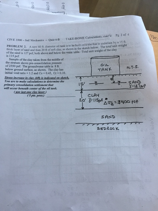 Solved A new 60 ft. diameter oil tank is to be built on a | Chegg.com