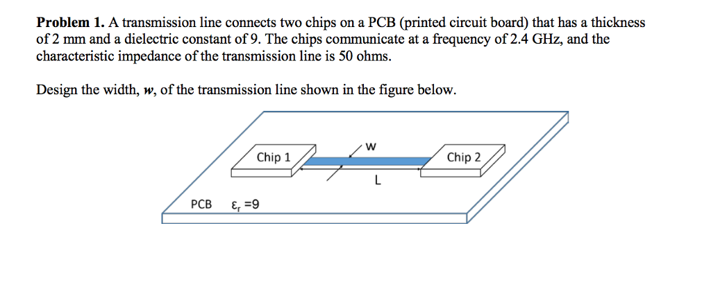 Solved A transmission line connects two chips on a PCB | Chegg.com
