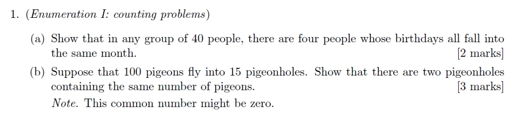 Solved 1. (Enumeration I: counting problems) (a) Show that | Chegg.com