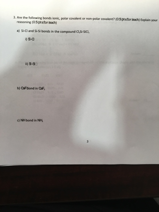 Solved Are the following bonds ionic, polar covalent, or | Chegg.com