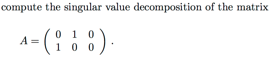 Solved Compute the singular value decomposition of the | Chegg.com