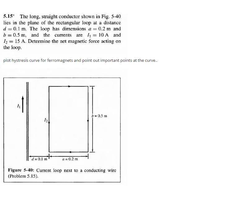 Solved The long, straight conductor shown in Fig. 5-40 lies | Chegg.com