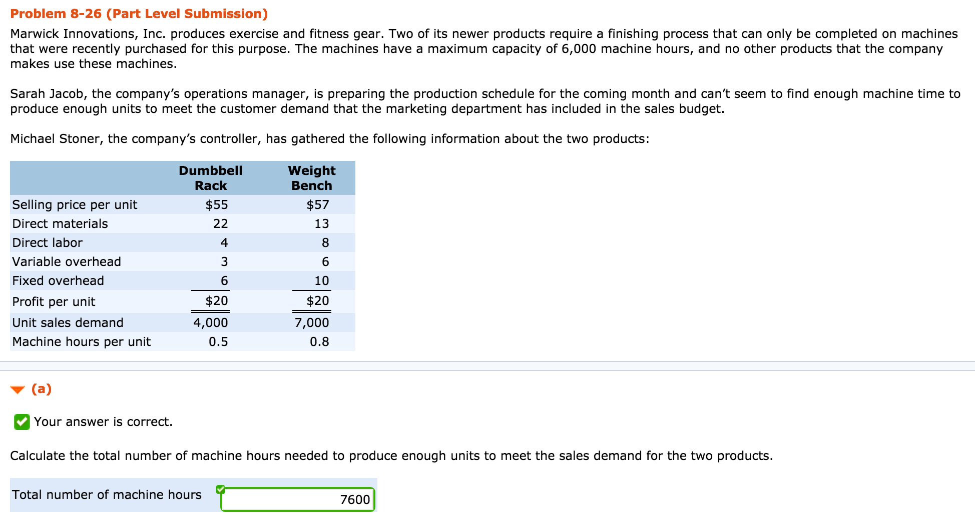 Solved Problem 8-26 (Part Level Submission) Marwick | Chegg.com