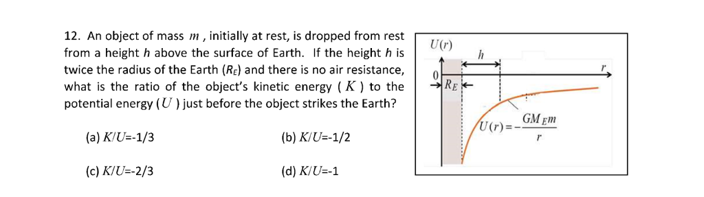 Solved 12. An object of mass m, initially at rest, is | Chegg.com