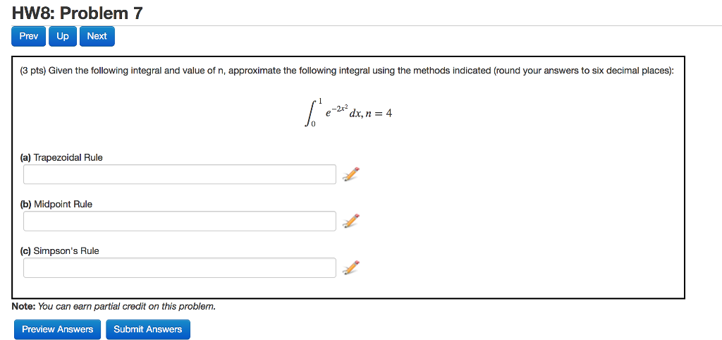Solved HW8: Problem 7 Prev Up Next (3 pts) Given the | Chegg.com
