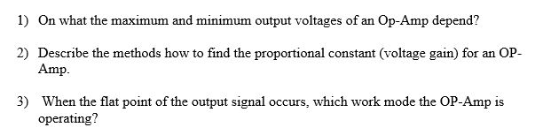 Solved On what the maximum and minimum output voltages of an | Chegg.com