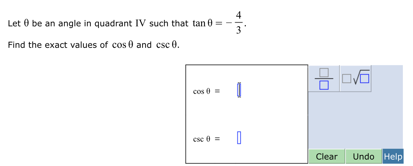 Solved Let theta be an angle in quadrant IV such that tan | Chegg.com
