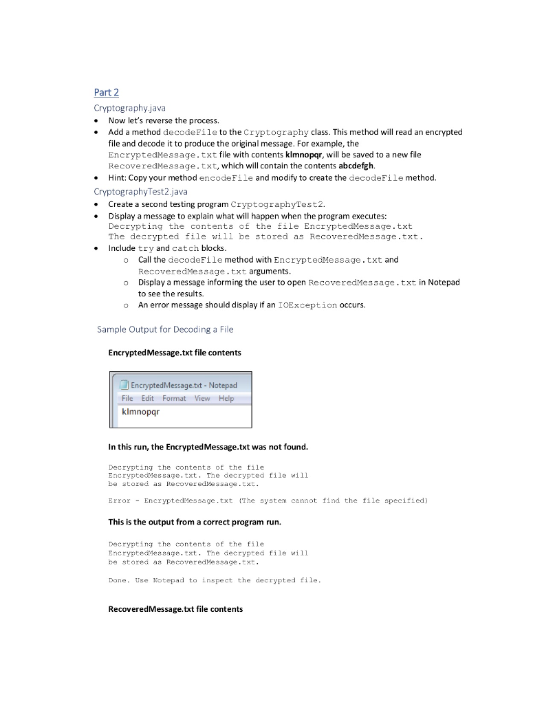 Solved Module 8.3 | Challenge The Cryptography Class | Chegg.com