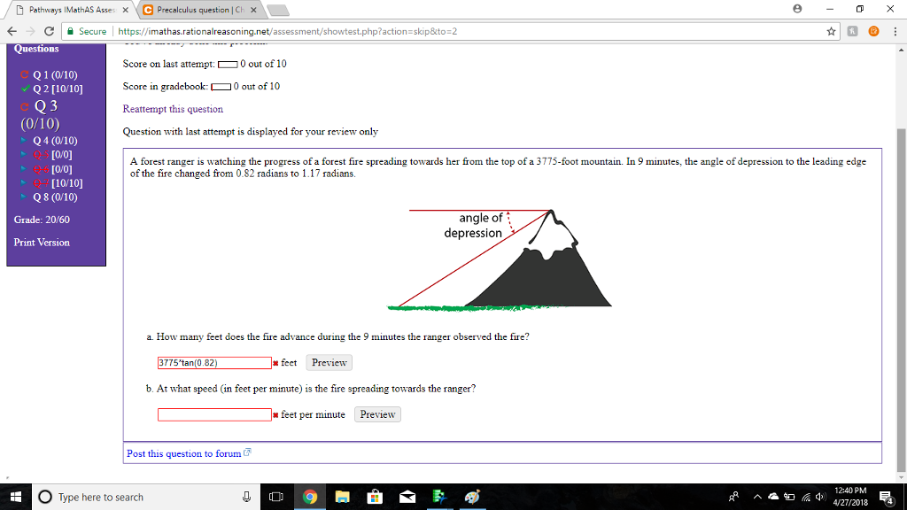 Solved D Pathways IMathAS Asses C Precalculus question | Ch | Chegg.com