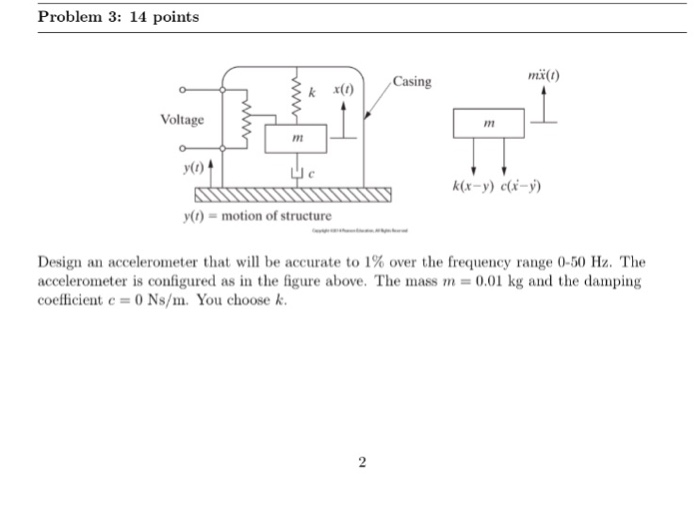 Solved Design an accelerometer that will be accurate to 1% | Chegg.com