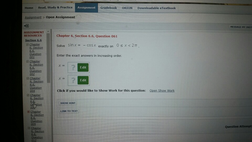 Solved Home Read, Study & Practice Assignment Gradebook | Chegg.com