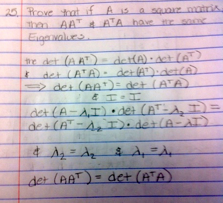 Solved This is regarding a proof in Linear Algebra. My proof | Chegg.com