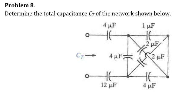 Solved Determine the total capacitance C_T of the network | Chegg.com