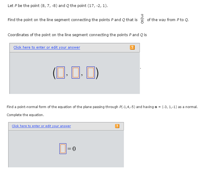 Solved Let P be the point (8, 7, -8) and Q the point (17, | Chegg.com