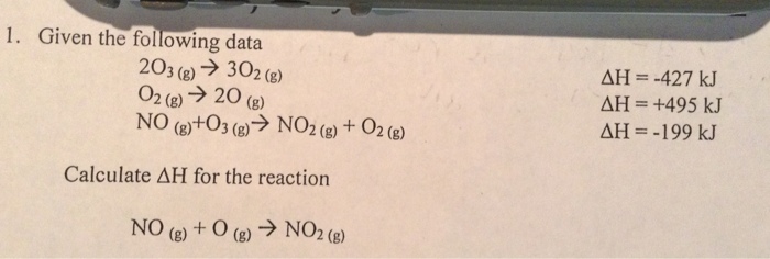 Solved Given the following data. Calculate delta H for the | Chegg.com