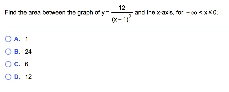 Solved 12 Find the area between the graph of y= and the | Chegg.com