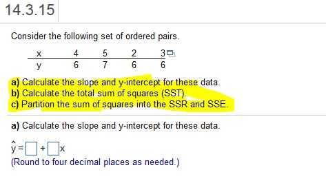 Solved 14.3.15 Consider the following set of ordered pairs 7 | Chegg.com