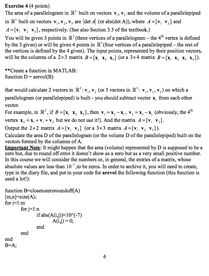 Exercise 4 (4 points) The area of a parallelogram in | Chegg.com