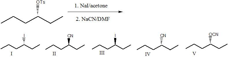 Solved OTS 1. Nal/acetone 2. NaCN/DMF OCN CN CN IV | Chegg.com