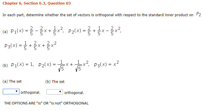 Solved Chapter 6, Section 6.3, Question 03 In each part, | Chegg.com