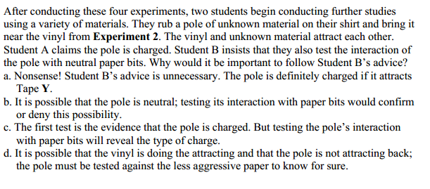 Solved Sticky Tape Experiments Two students are conducting a | Chegg.com