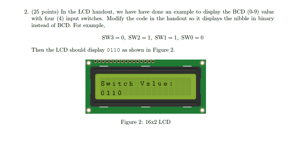 2. (25 points) In the LCD handout, we have have done | Chegg.com