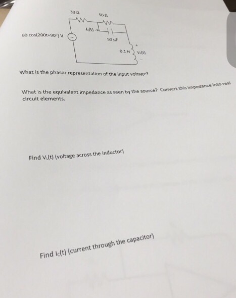 Solved What is the phasor representation of the input | Chegg.com