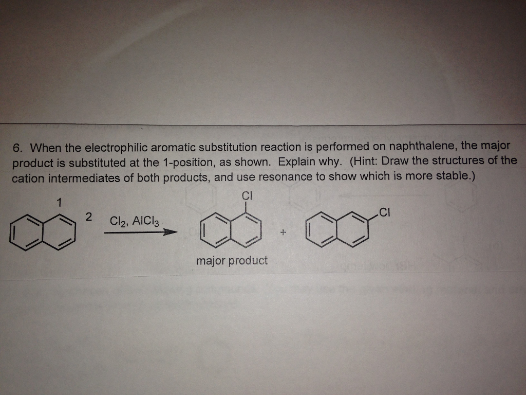 Solved When the electrophilic aromatic substitution reaction | Chegg.com