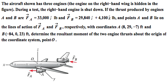 Solved The aircraft shown has three engines (the engine on | Chegg.com