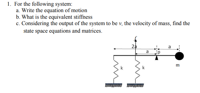 Solved For the following system: a. Write the equation of | Chegg.com
