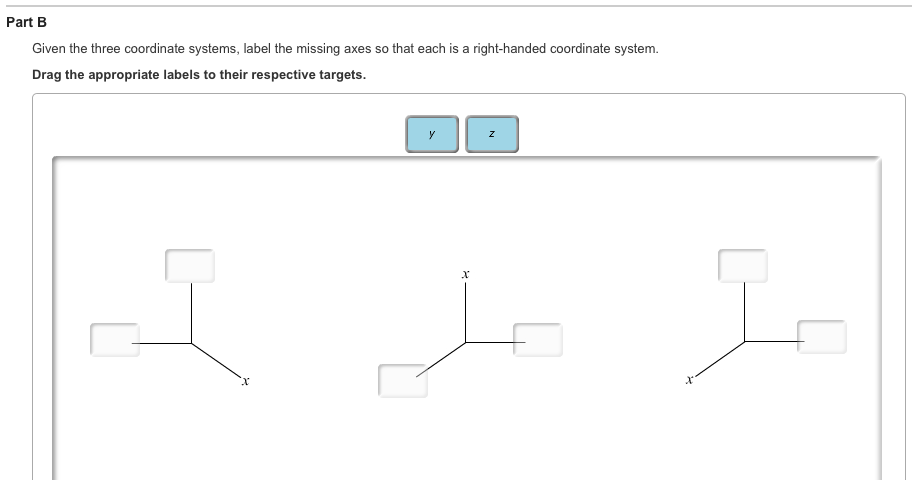 Solved Given The Three Coordinate Systems Label The Missing
